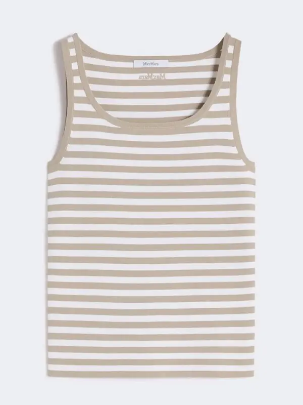 Max Mara Striped Fitted Mini Top With Round Neck - Grey