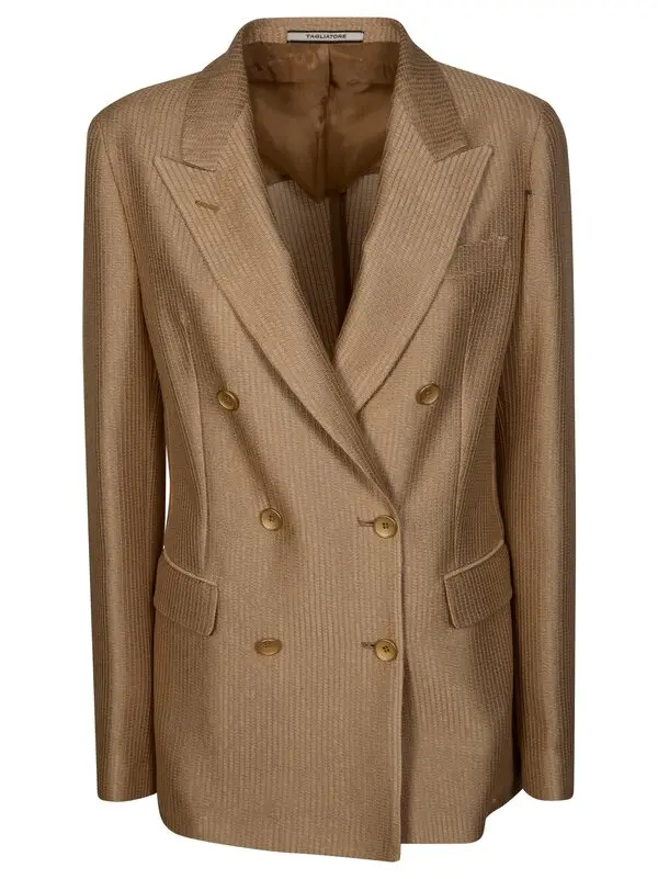 Tagliatore Double Breasted Blazer - Beige