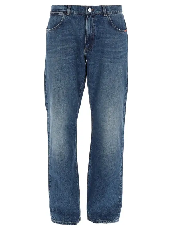 AMISH SUPPLIES Mid Wash Straight Leg Jeans - Denim