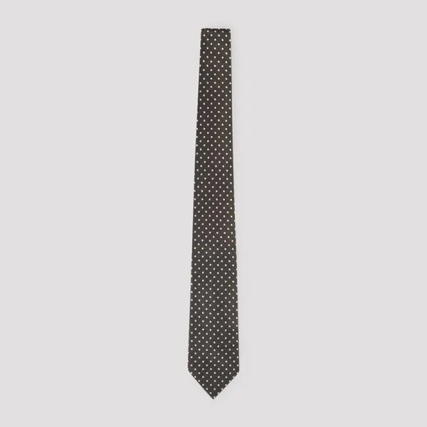 TOM FORD Polka Dot Printed Neck Tie - Brown