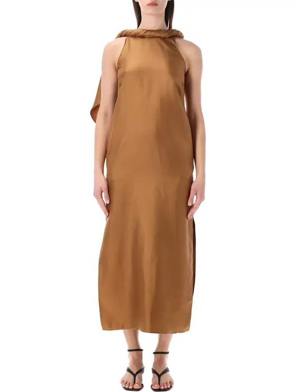 LOULOU Demi Embroidered Silk-twill Mini Dress