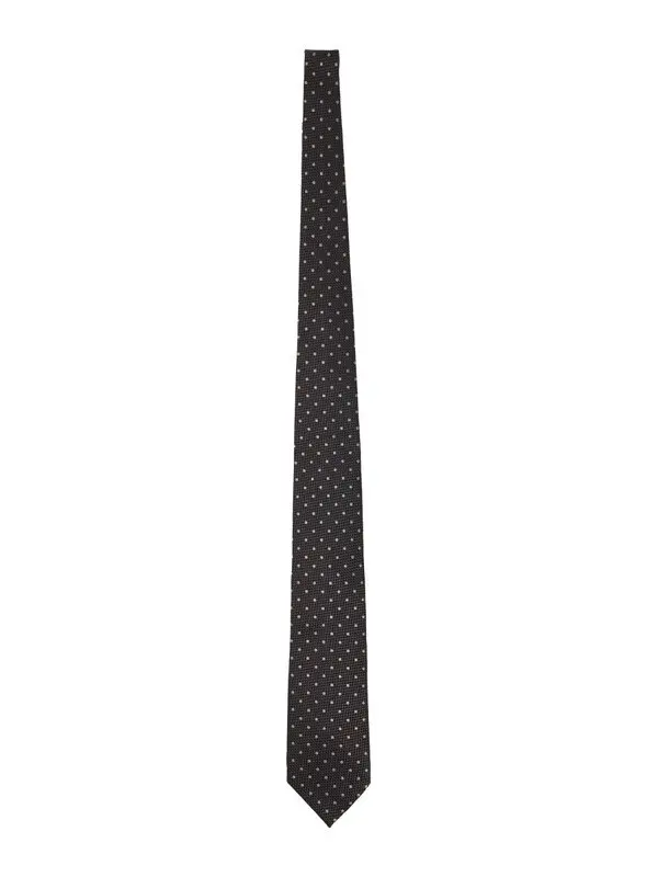 TOM FORD Dot-print Silk Neck Tie - Grey