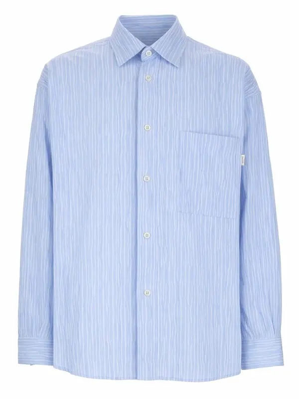 AMISH SUPPLIES Crinkle Cotton Shirt With A Stripe Pattern