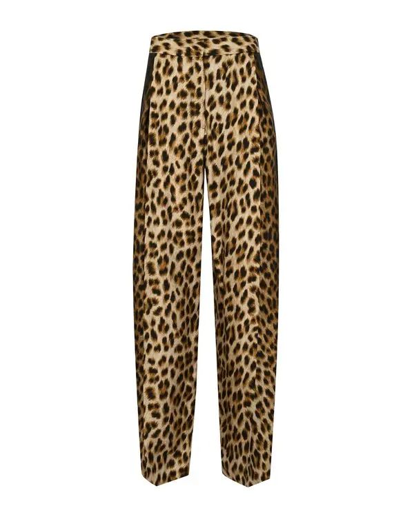 Sportmax Leopard Print High-waist Tapered Leg Trousers
