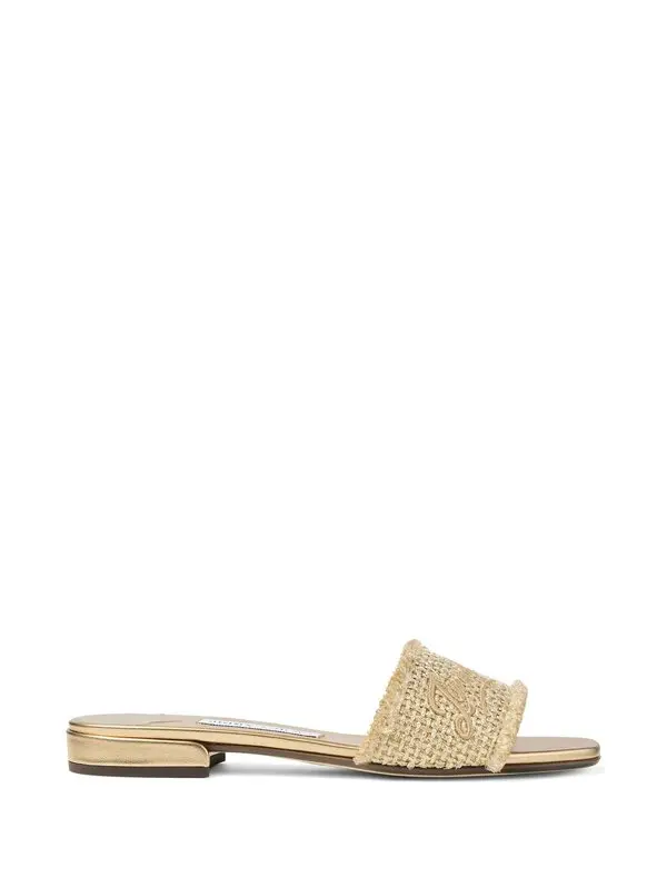 JIMMY CHOO Joa Flat Canvas Flat Sandals - Glddkcappu