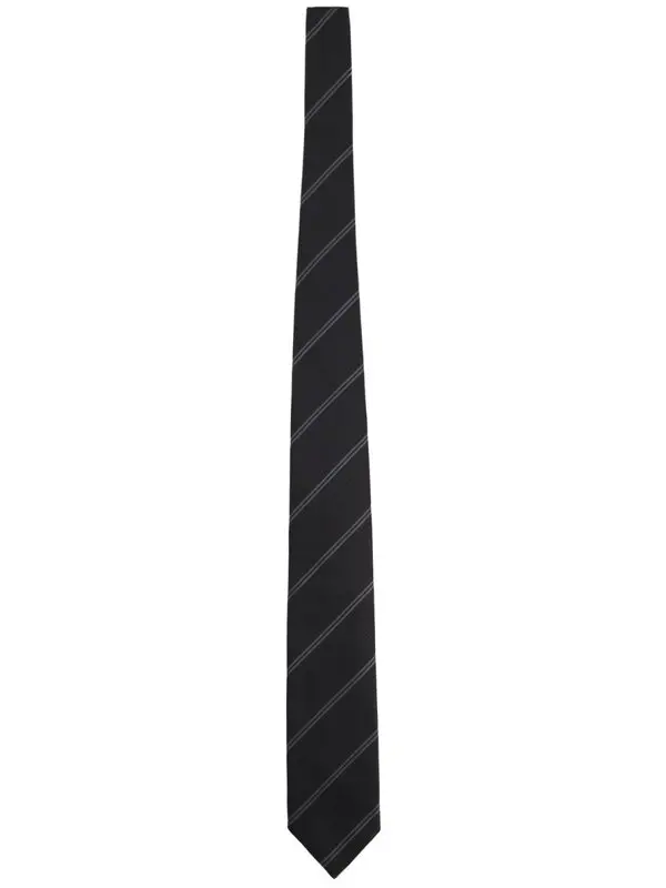 TOM FORD Striped Silk Neck Tie - Black
