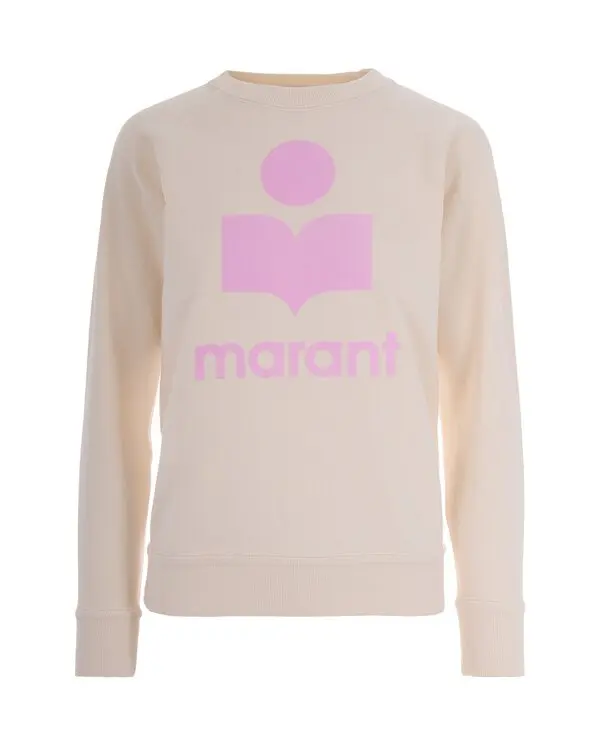 MARANT ETOILE Logo Sweatshirt - Ecru/pink