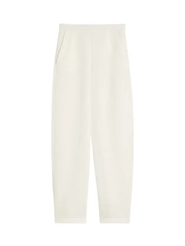 Max Mara Dente Wide-leg Cotton-blend Trousers - Ivory