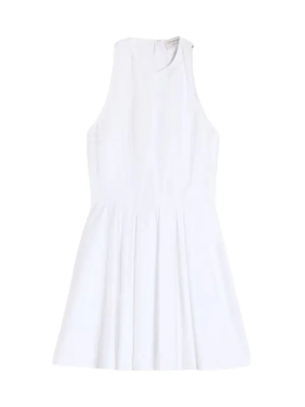 Sportmax Sleeveless Cotton Mini Dress With Racerback - White