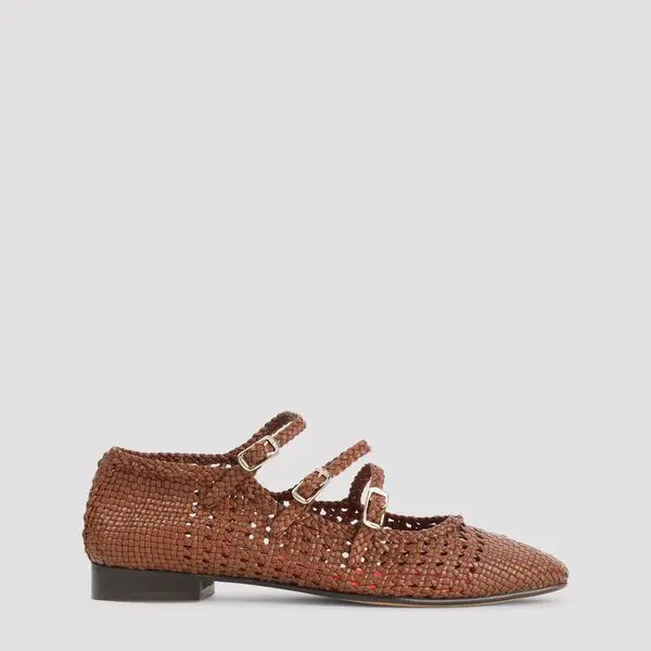 CAREL Ariana Braided Leather Ballerina - Brown