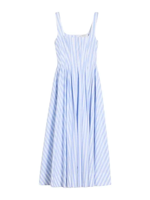 Sportmax Fitted Waist Long Dress With Square Neckline