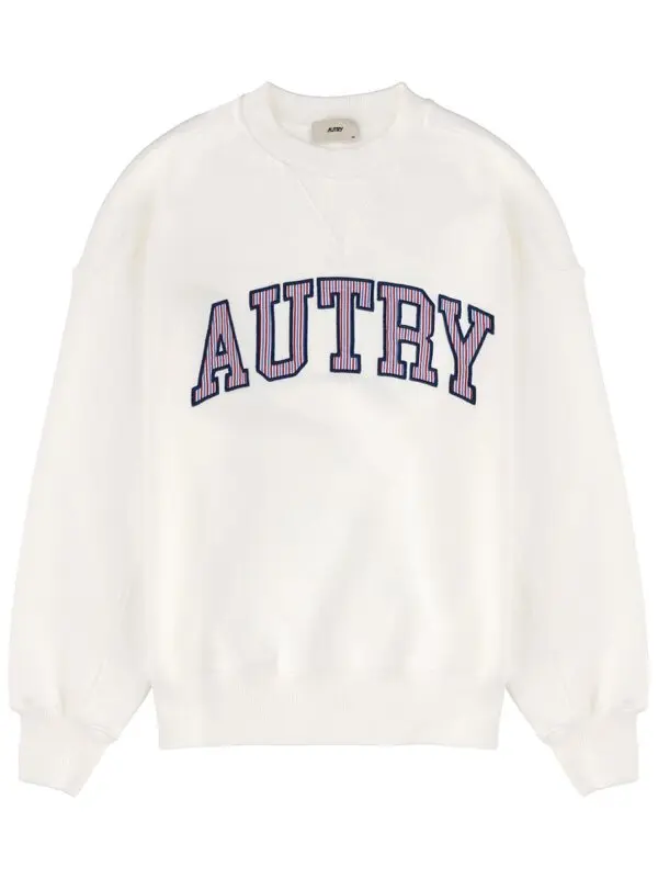 AUTRY Varsity Logo Crewneck Sweatshirt - White