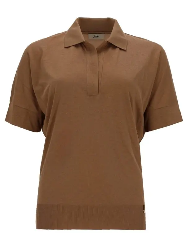 Herno Cotton Blend Polo Shirt - Brown