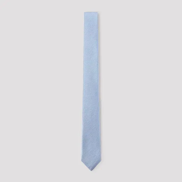 TOM FORD Ribbed Silk Tie - Blue