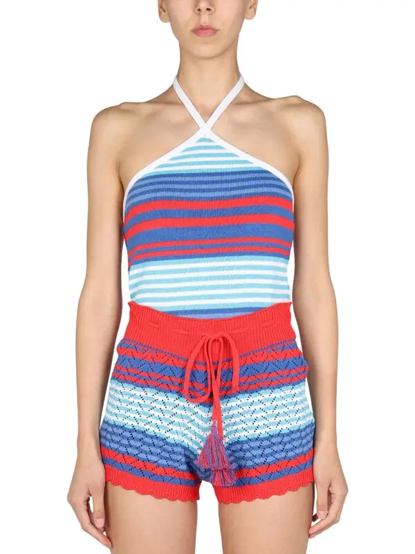 GALLO Striped Halter Neck Top - Multicolour