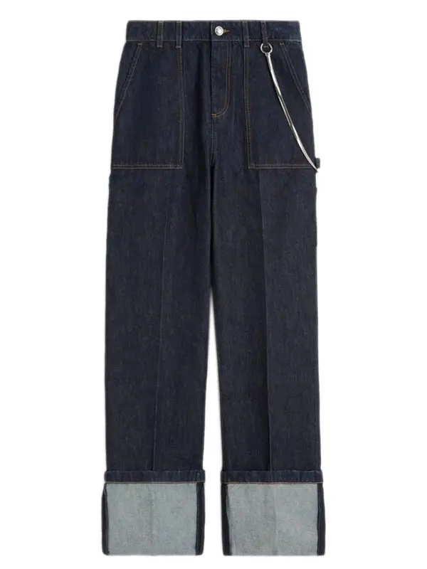Sportmax Straight Leg Jeans With Arched Detail - Blue