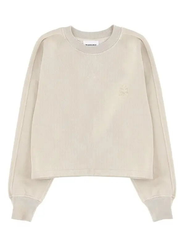 MARANT ETOILE Crew-neck Cotton Sweatshirt - Beige
