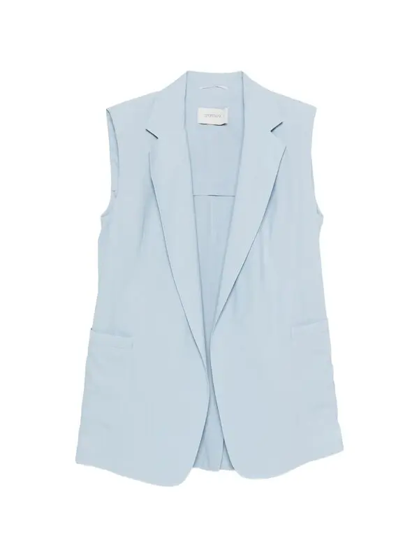 Sportmax Sleeveless Tailored Blazer Vest With Notched Lapels - Light Blue