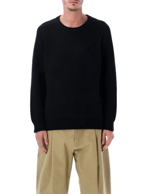 CORRIDOR Ribbed Wool Cashmere Crewneck Sweater - Black