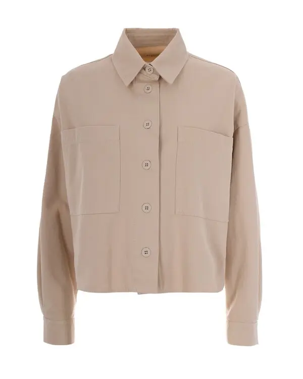 Max Mara Oversized Button-up Shirt With Patch Pockets - Sabbia