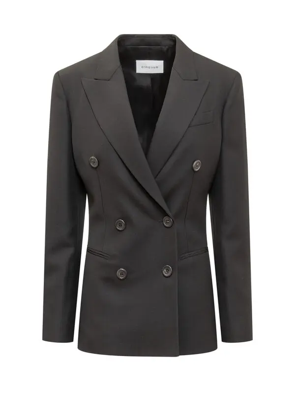 ARMARIUM Double Breasted Wool Blazer - Nero