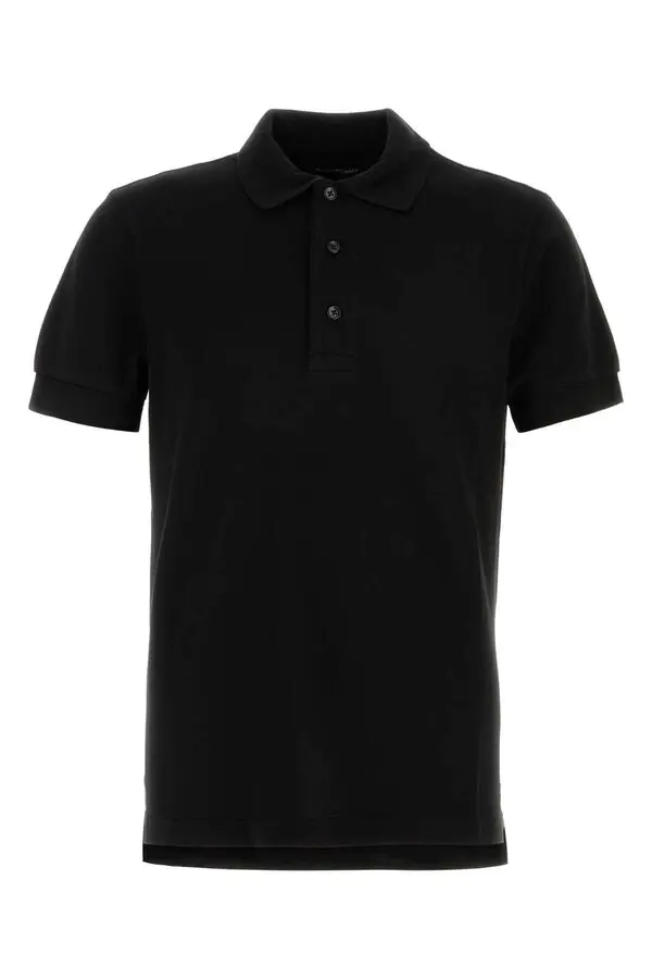 TOM FORD Slim-fit Lyocell And Cotton-blend Piqué Polo Shirt For - Black