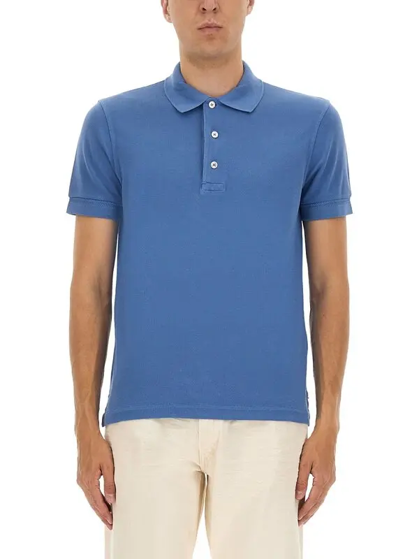 TOM FORD Slim-fit Lyocell And Cotton-blend Piqué Polo Shirt For - Blue