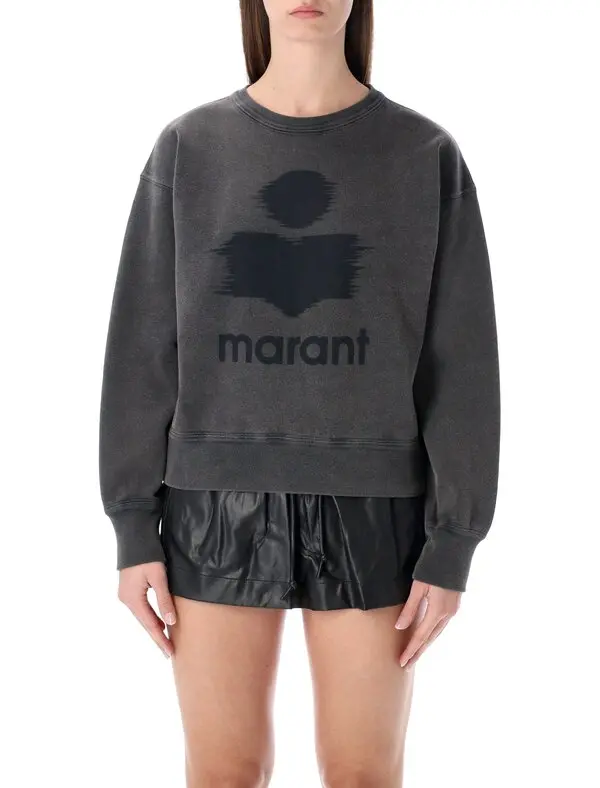 MARANT ETOILE Mobyli" Cotton Sweatshirt With Blurred Logo - Grey