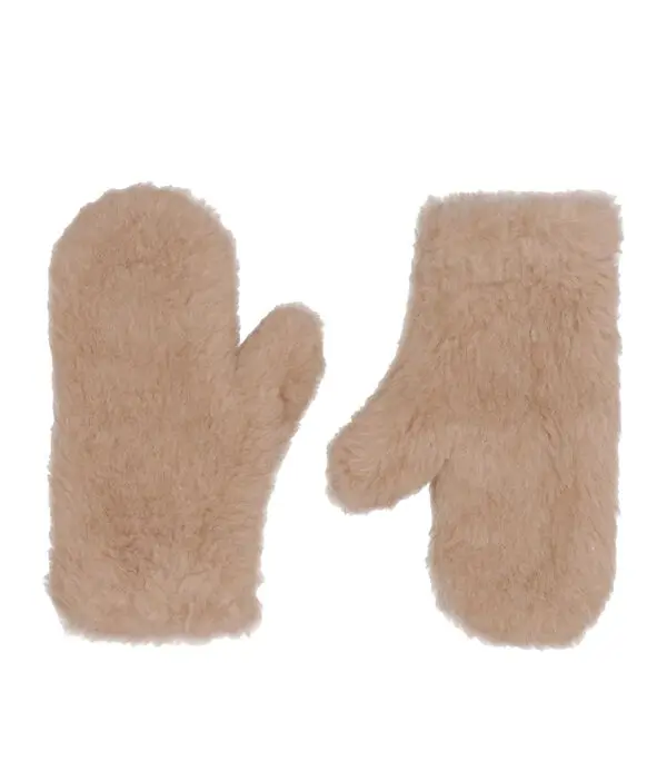 Max Mara Luxurious Cashmere And Alpaca Mittens - Beige