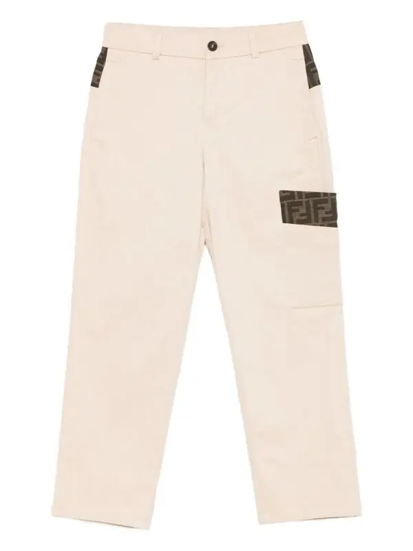 Fendi Gabardine Trousers With Monogram Detail - Multicolour