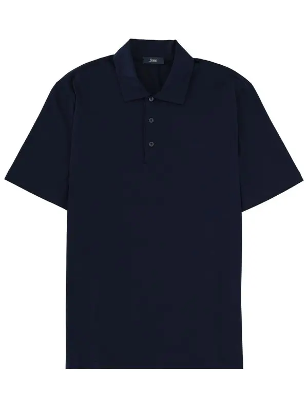 Herno Cotton Blend Polo Shirt - Blue