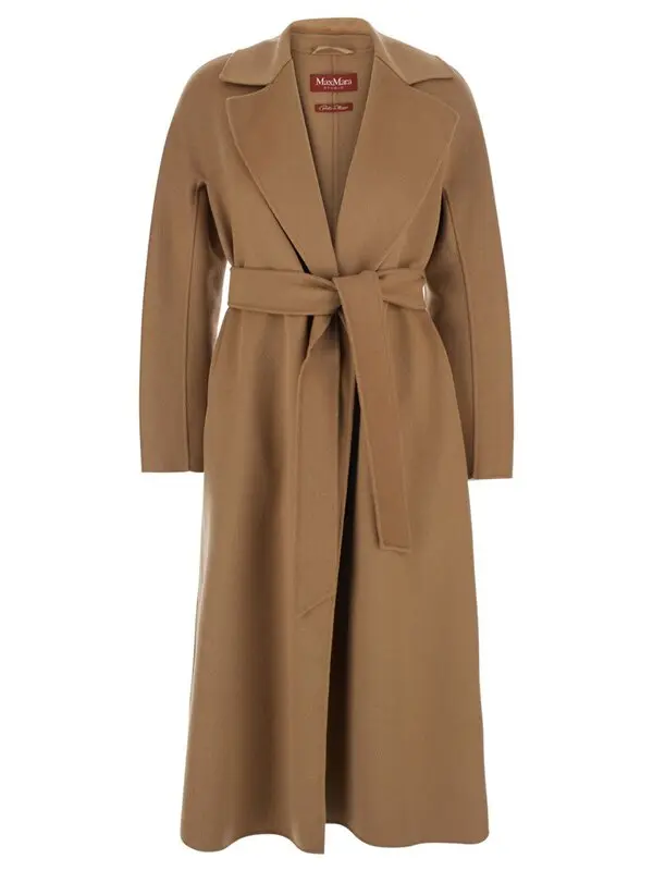 Max Mara Wrap-around Wool Blend Jacket With Kimono Sleeves - Beige