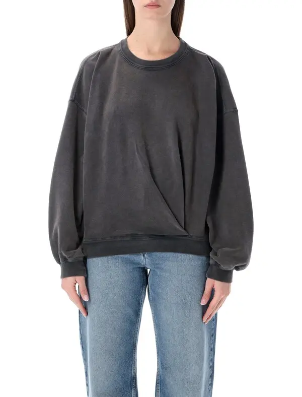MARANT ETOILE Sauria Mini Draped Long Sleeve T-shirt - Faded Black