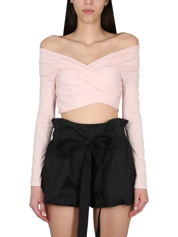 Philosophy Di Lorenzo Serafini Cropped Top With Bow Detail - Pink
