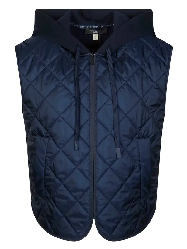 Max Mara Quilted Gilet With Hood - Blu