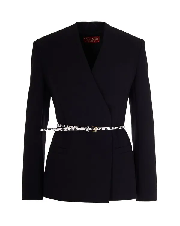 Max Mara Double-breasted Belted Jacket - Black