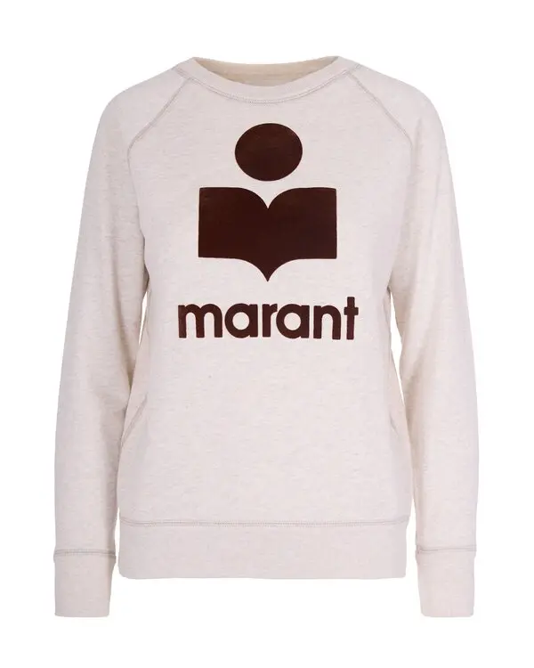MARANT ETOILE Marant Étoile "isabel" Crew Neck Sweatshirt - Ecru/brown