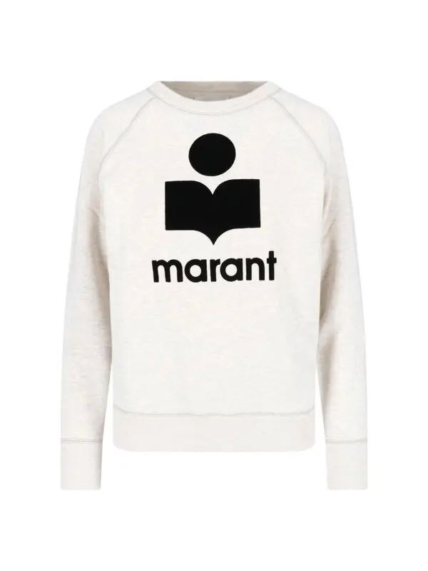 MARANT ETOILE Logo Graphic Crewneck Sweatshirt - Grey