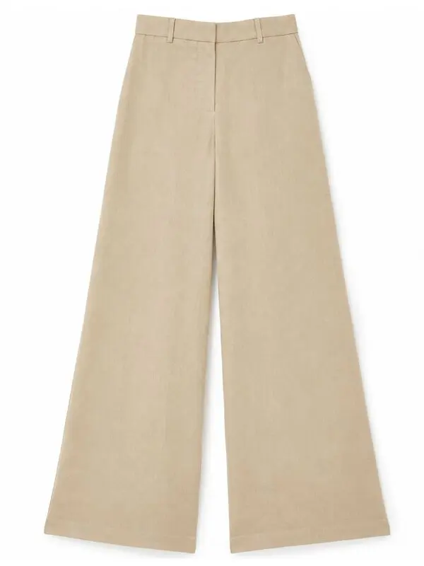 Max Mara Wide Leg Linen Trousers - Brown