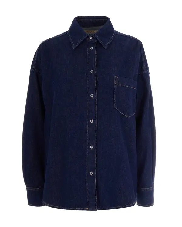 Max Mara Button-up Cotton Shirt - Blu