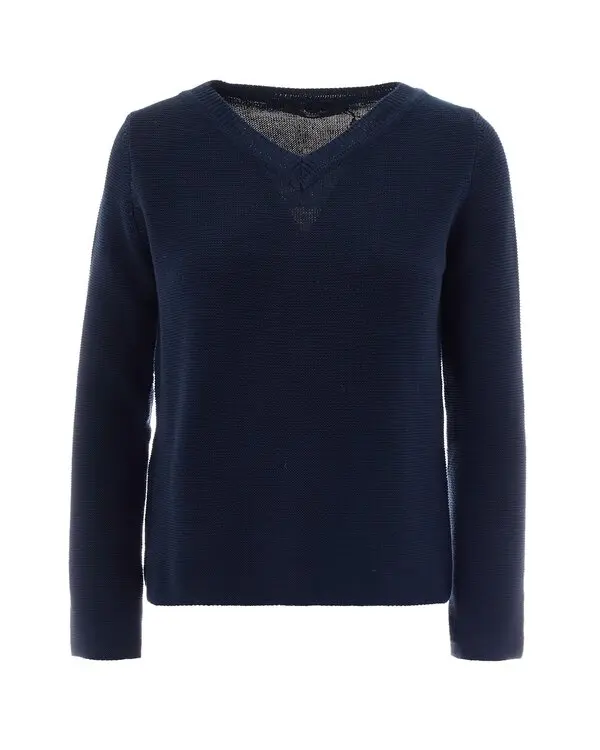 Max Mara V-neck Fine Knit Sweater - Blu