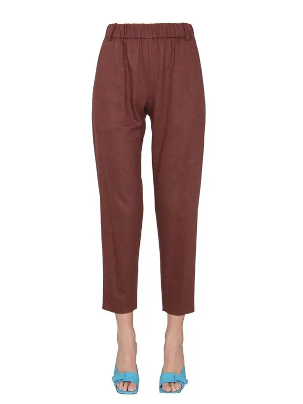 ALYSI Elegant Cigarette Pants - Brown
