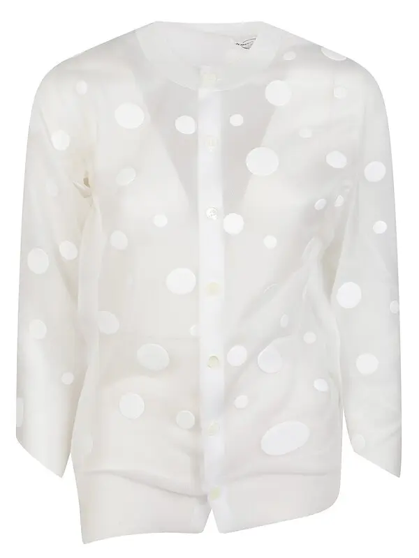 Junya Watanabe Polka Dot Button-up Sweater With Long Sleeves - White