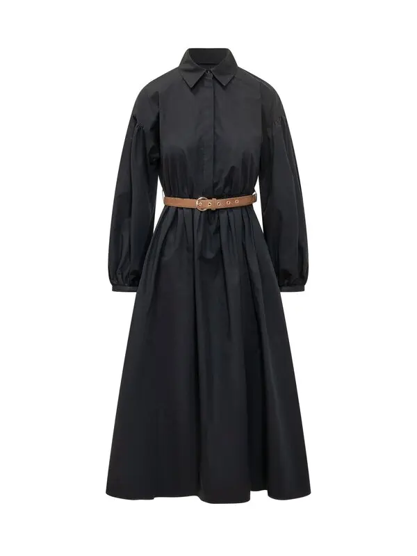 Max Mara Long Sleeve Belted Chemisier Dress