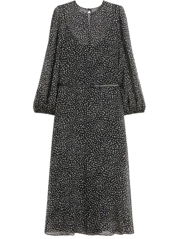 Max Mara Silk Ruffled Mini Dress With Balloon Sleeves