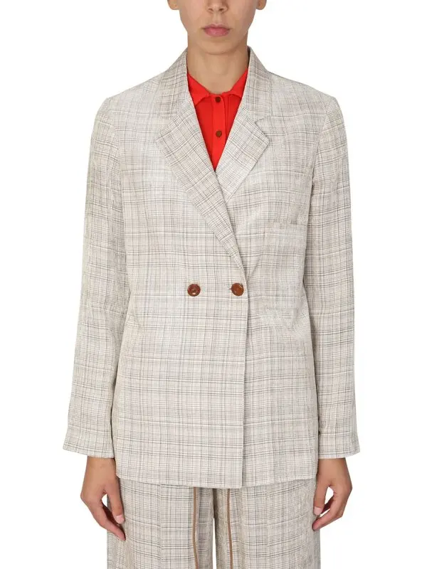 ALYSI Checked Double-breasted Blazer