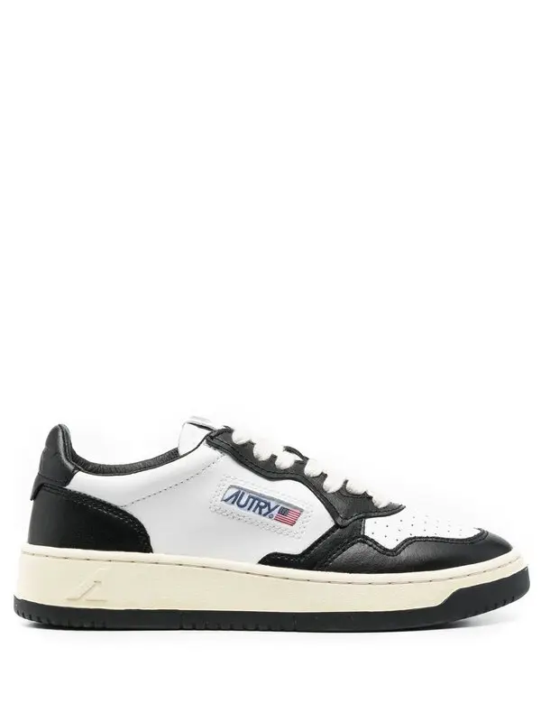 AUTRY Two-tone Perforated Leather Sneakers - Nero