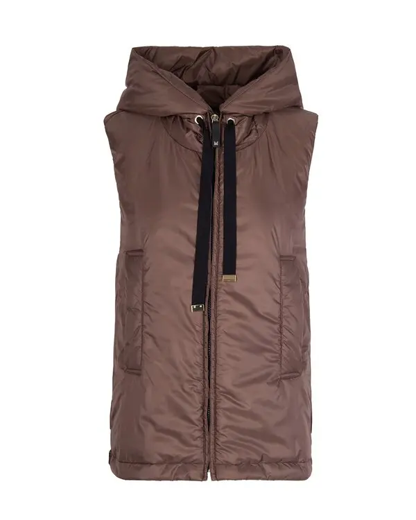 Max Mara Sleeveless Hooded Vest - Brown