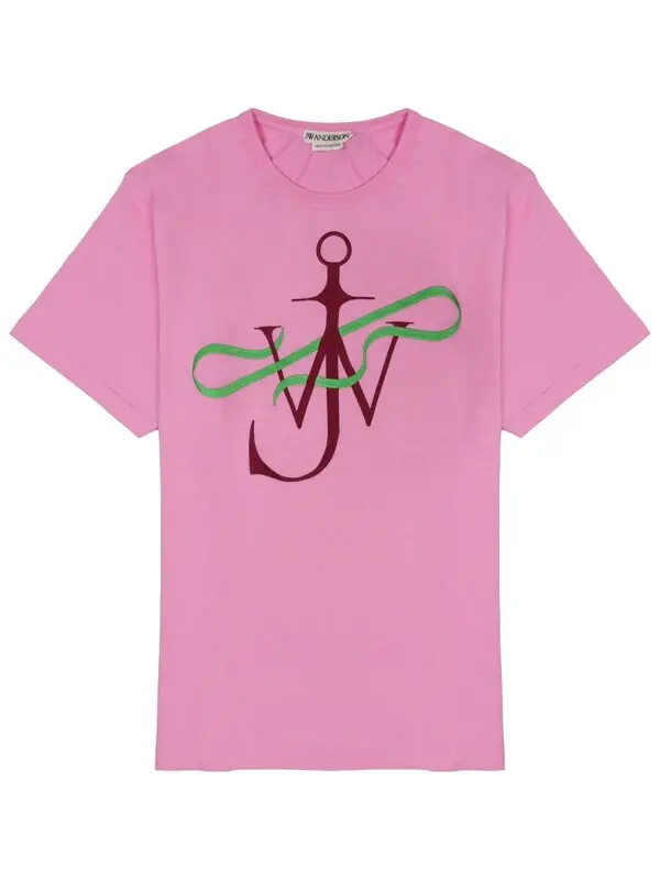 JW Anderson Graphic Cotton T-shirt - Pink