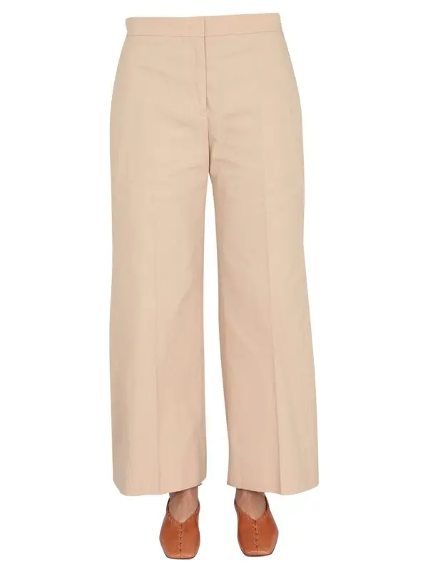 JIL SANDER Cotton Wide Leg Culotte Pants